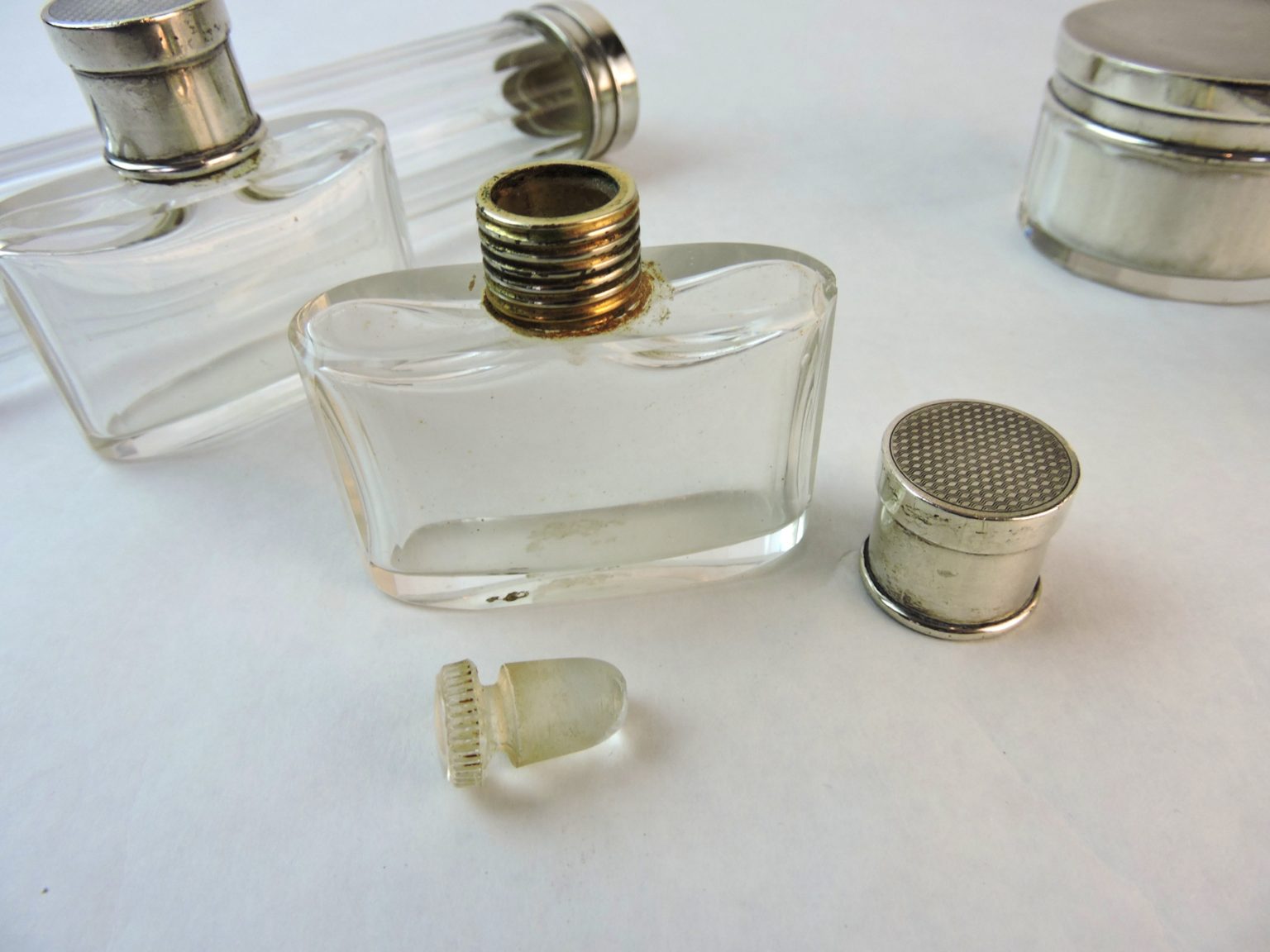 European Silver (800) and Glass - 11 piece Vanity Set