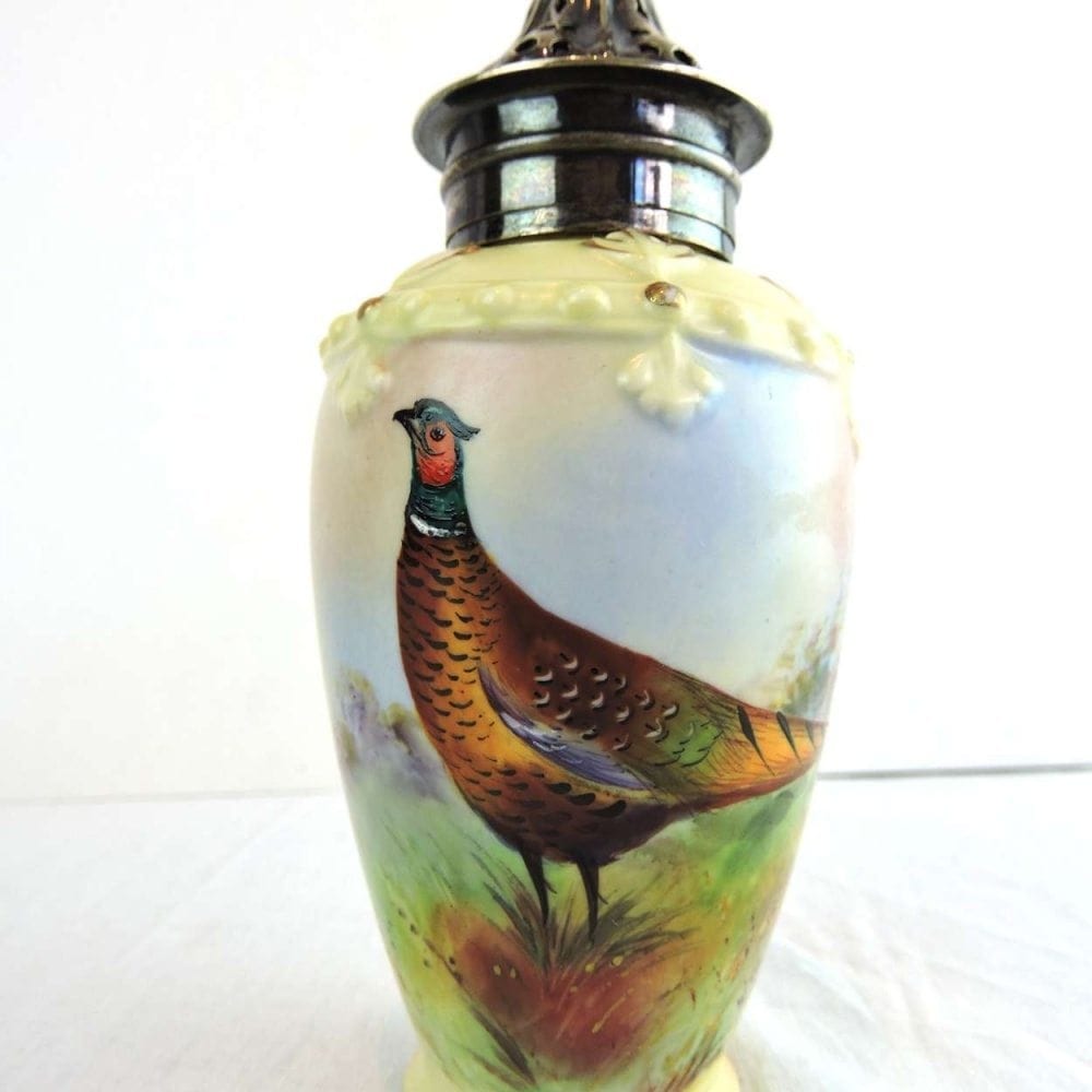 Locke & Co Worcester Sugar Castor - Artist Signed - Walter Stinton c ...