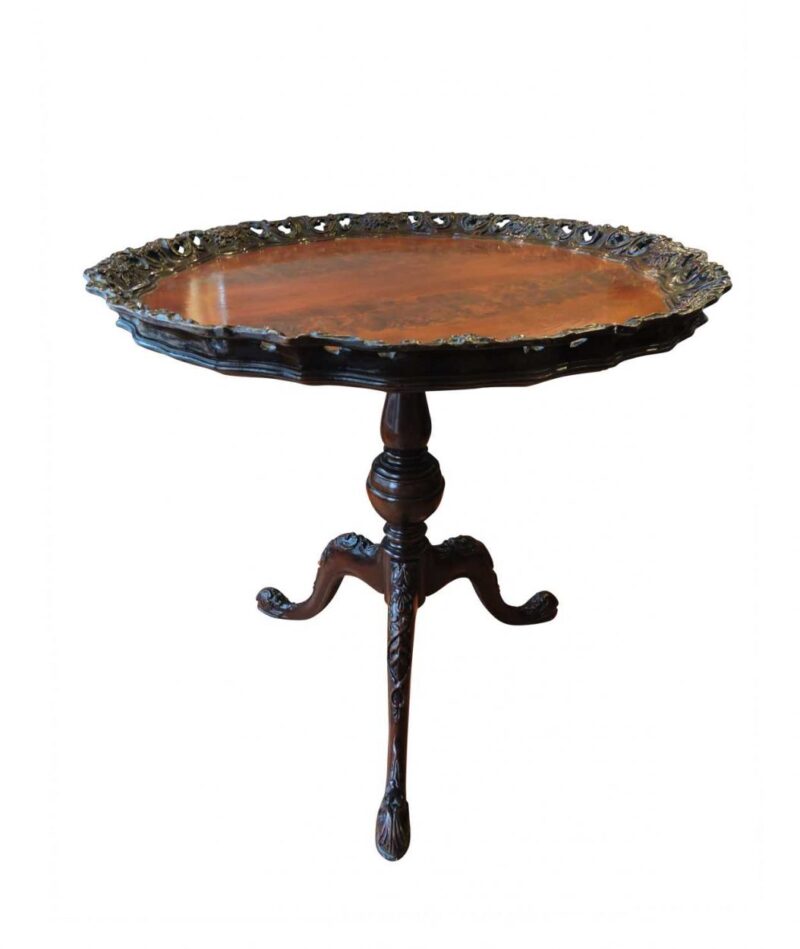 Large Victorian Mahogany Pie Crust Table - Hand Carved Pedestal Base ...