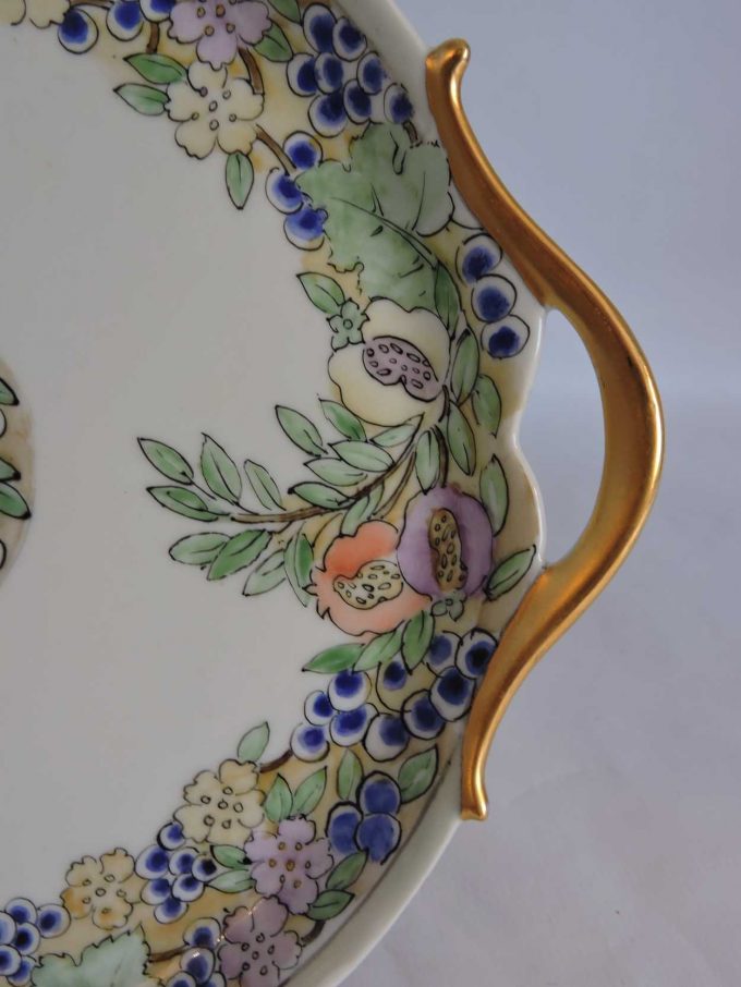 French Limoges - Cake Plate with Hand Painted Floral Pattern - C.1910 ...