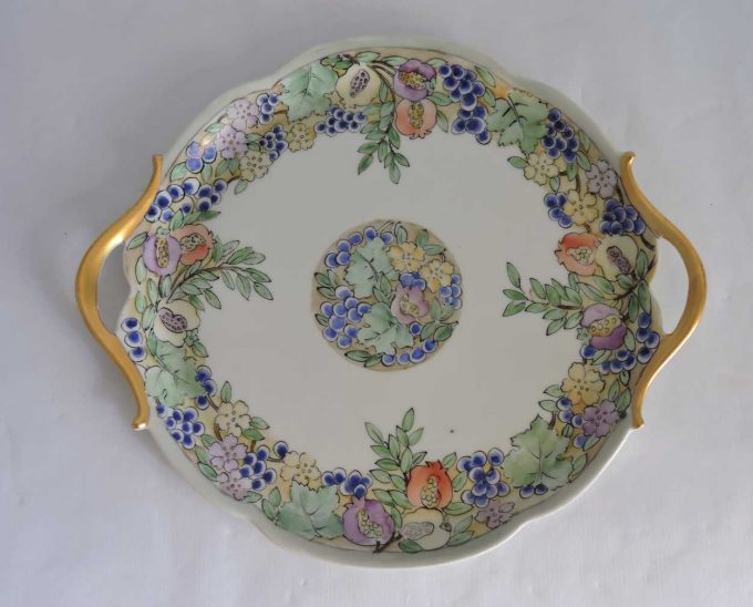 French Limoges - Cake Plate with Hand Painted Floral Pattern - C.1910 ...