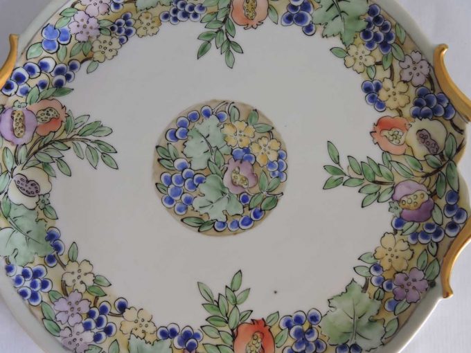 French Limoges - Cake Plate with Hand Painted Floral Pattern - C.1910 ...