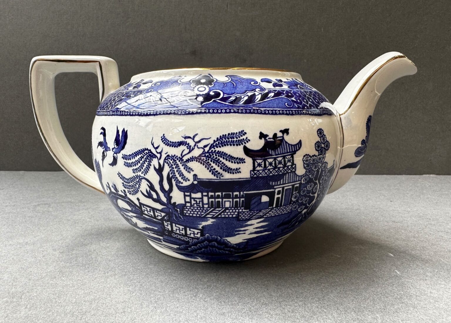 Burleigh Ware - Old Willow Pattern Teapot - circa 1930