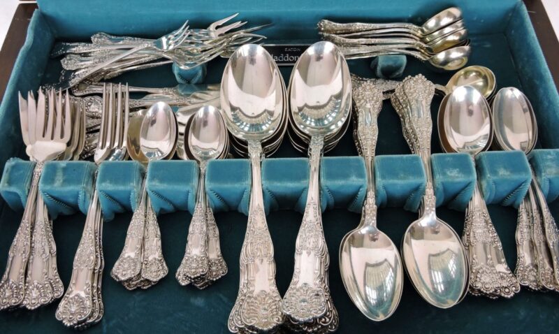Birks Sterling Silver Flatware Set - Luncheon Set for 12 - 'Queens ...