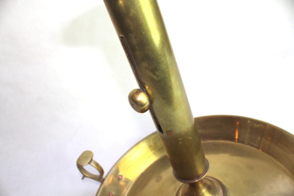 Large Brass Chamber Candlestick Holder with Finger Hold & Candle Height ...
