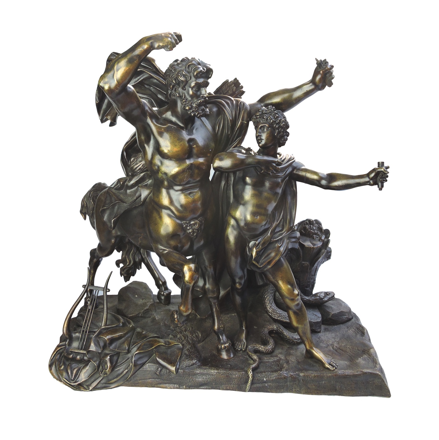 Large Heavy, Fantastic Quality Bronze Classical Grouping - "The Chiron ...