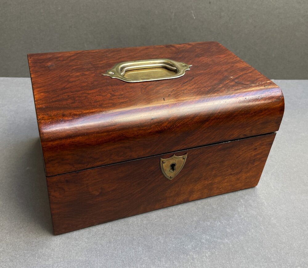 Victorian Mahogany Sewing Box with Brass Hardware - circa 1890