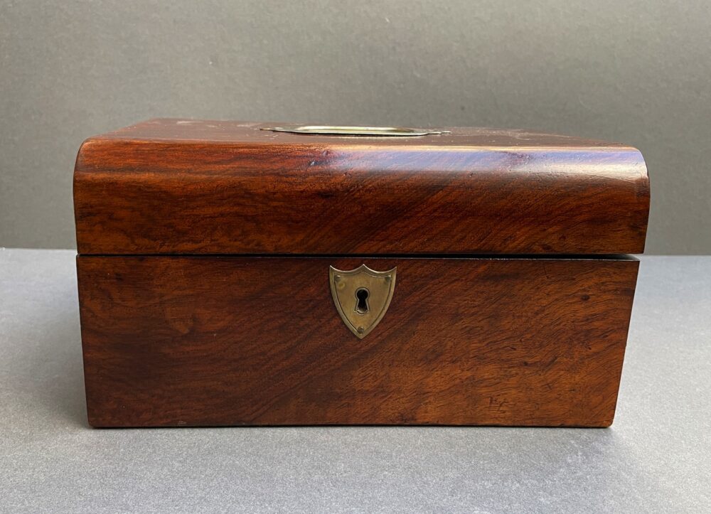 Victorian Mahogany Sewing Box with Brass Hardware - circa 1890