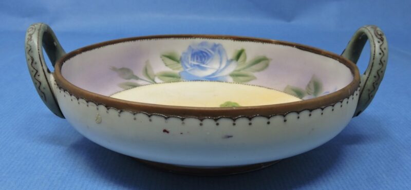 Hand-Painted Nippon Porcelain 2-Handled Dish, c. 1890-1910