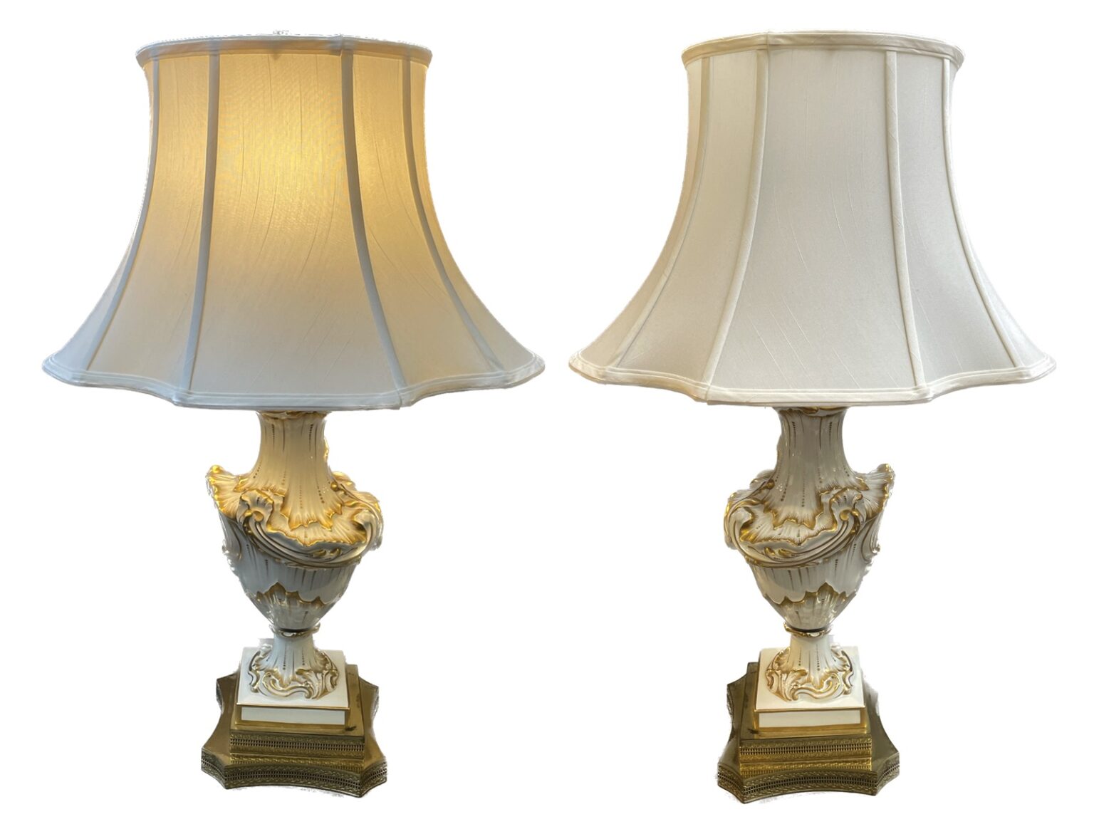 Pair of Late 19th Century Paris Porcelain Lamps