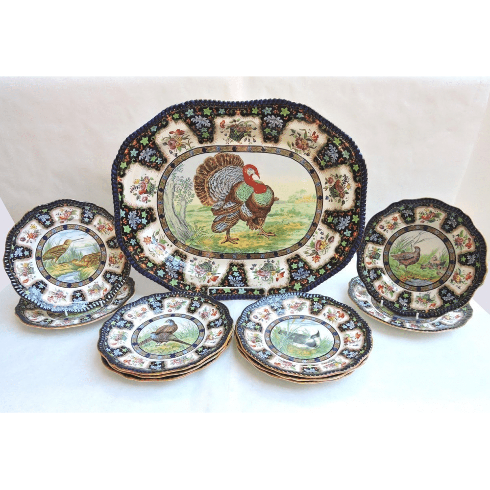 Copeland Spode 11 Piece Game Bird Set - Turkey Platter & 10 Dinner ...