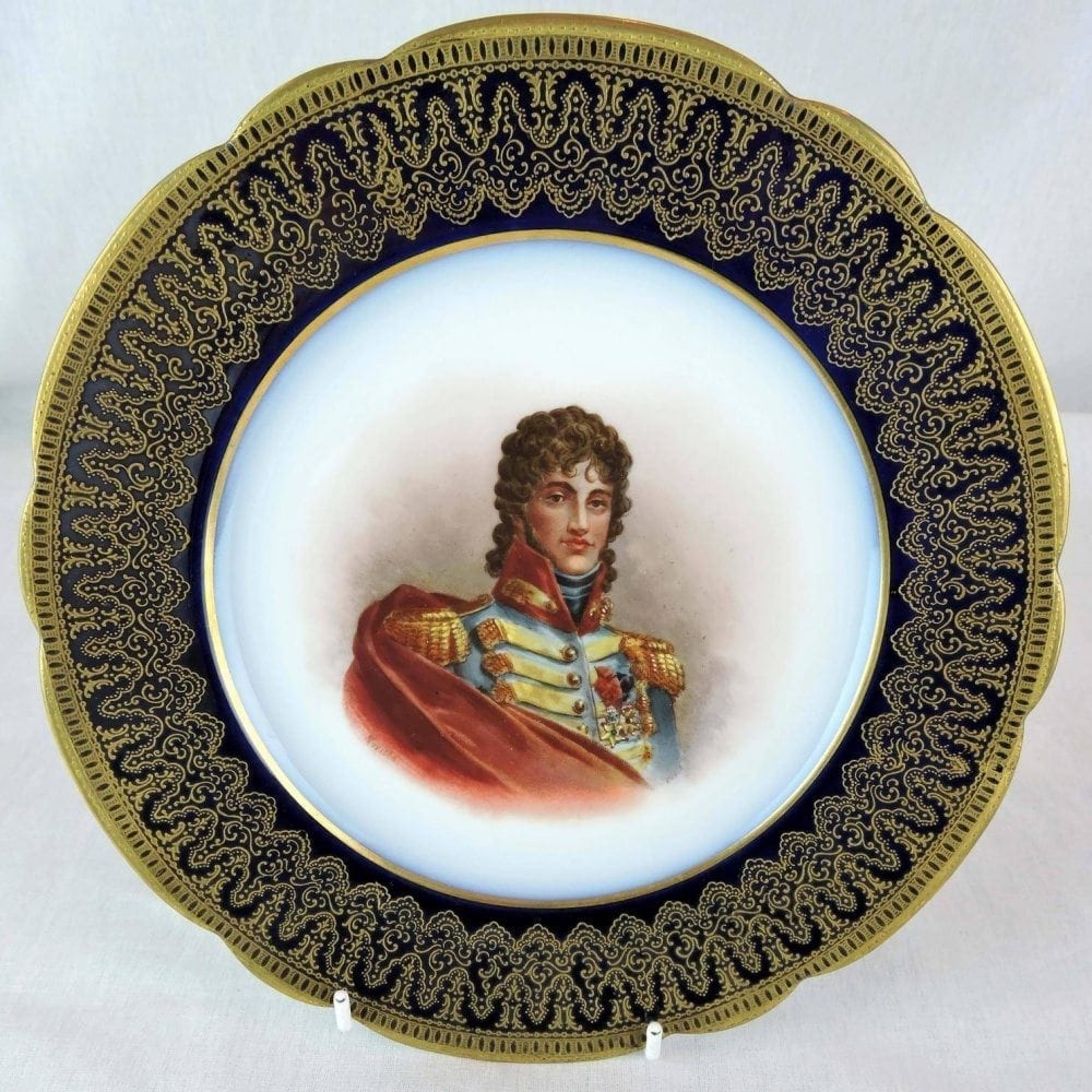 Pair of Napoleon III Sevres Portrait Plates, 1860, Mdme Pompadour / Marat