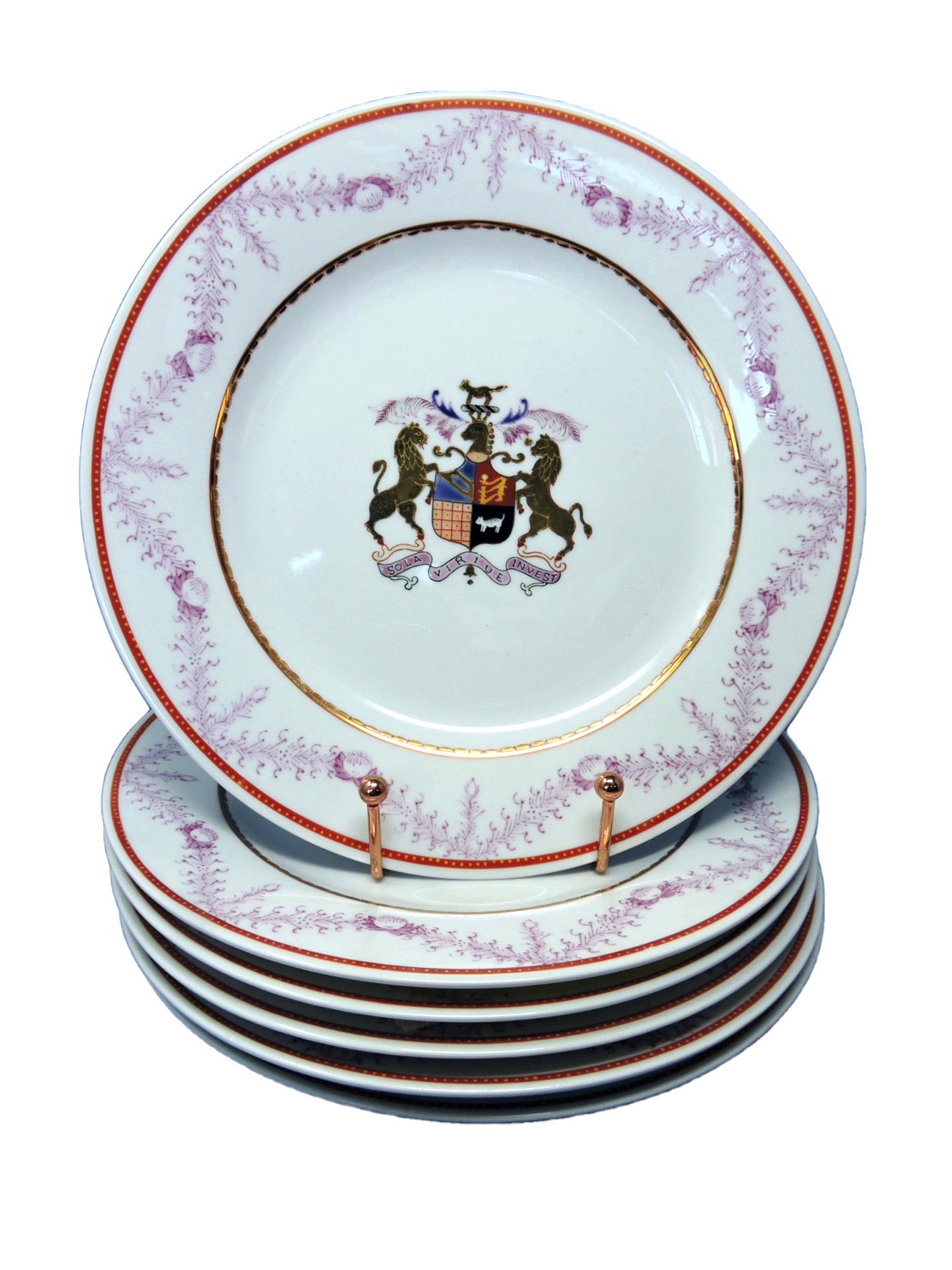 Mid 19th Century Set of 6 Porcelain de Paris Dinner Plates with ...