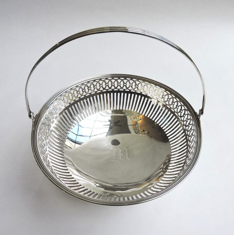Canadian Roden Bros. Sterling Silver Basket with Handle, c.1920