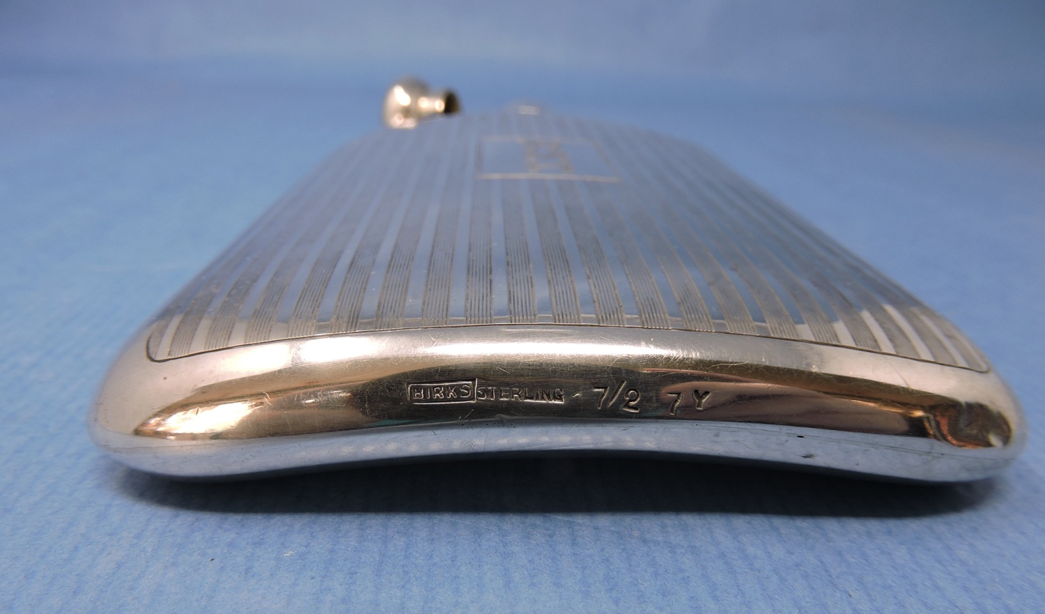 Large Birks Sterling Silver Hip Flask with Hinged, Locking Lid ...